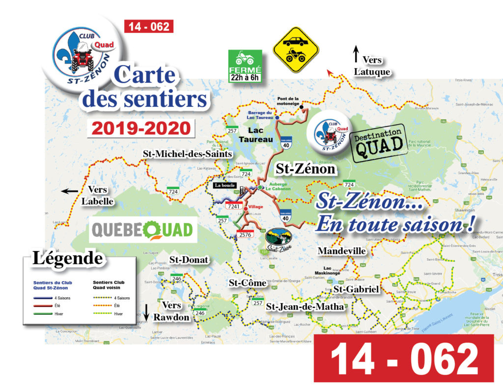 Aperçu des sentiers - Club Quad St-Zénon